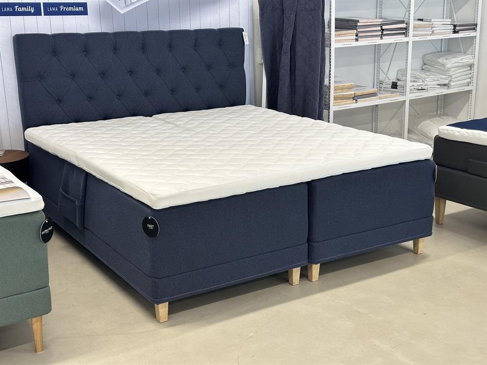 Elevationsseng - Lama Premium Box Elevation - Blå - 180 x 200 - Inkl ...